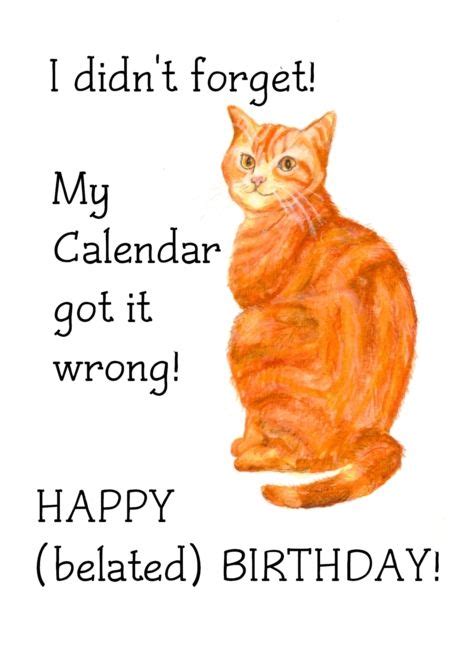 Ginger Cat Belated Birthday Card Ad Ad Cat Ginger Belated