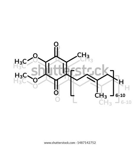 Coenzyme Q10 Ubiquinone Chemical Formula Stock Vector Royalty Free