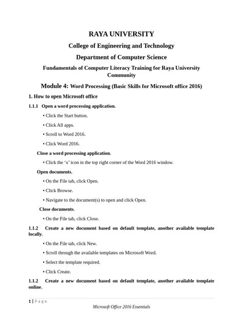 Module 5 Word Processing Pdf Computer File Paragraph