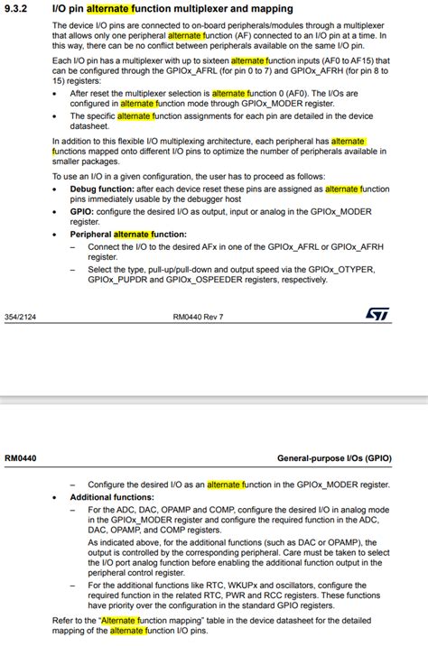 What Are The Numbers On Alternate Functions Af1 A