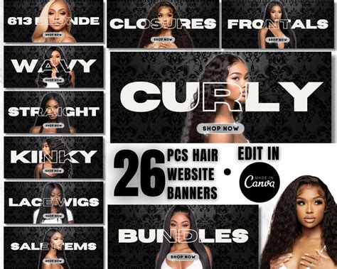 Web Banner Slide Hair Website Banner Shopify Godaddy Wix Website