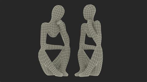 3d Human Decorative Figurine Blue Stone Turbosquid 2211459