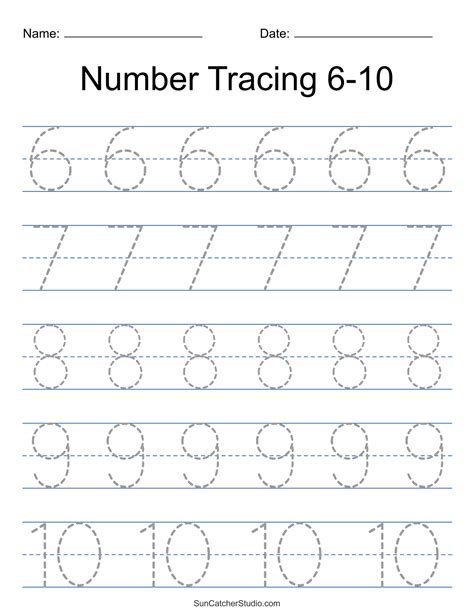 Traceable Number Worksheets Craft Brands Printable