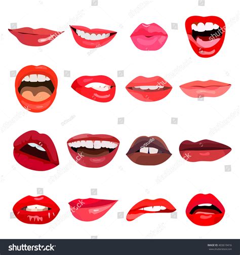 Female Lips Set On Sweet Passion Stock Vector 403619416 Shutterstock