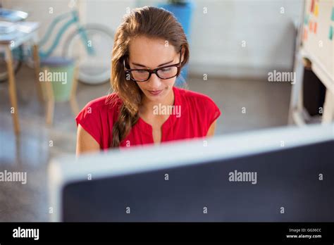 Graphic Designer Working On Computer Stock Photo Alamy