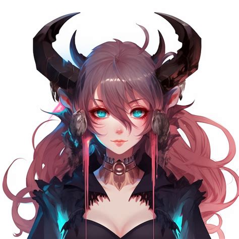 Premium Ai Image Anime Girl With Horns And Horns On Her Head