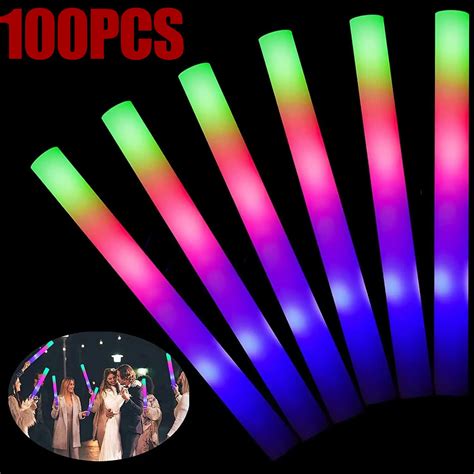 Led Glow Sticks Bulk Colorful Rgb Glow Foam Stick Cheer Tube Dark Light