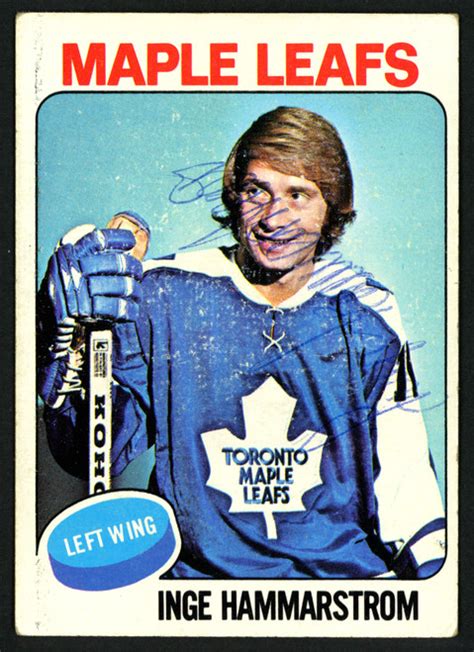 Inge Hammarstrom Autographed 1975 76 Topps Card 168 Toronto Maple Leafs Sku 150204 Mill