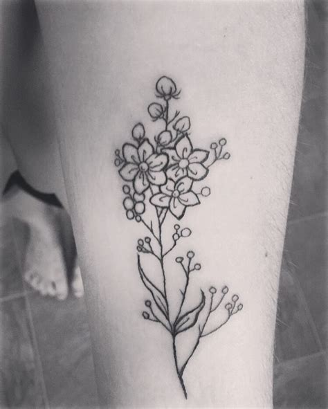 Forget Me Not Flower Tattoo Black And White