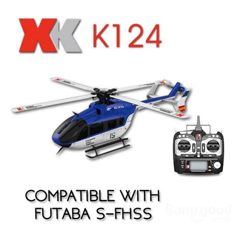 Xk K124 6ch Brushless Rc Helicopter Ec145 3d6g System Inverted Flight