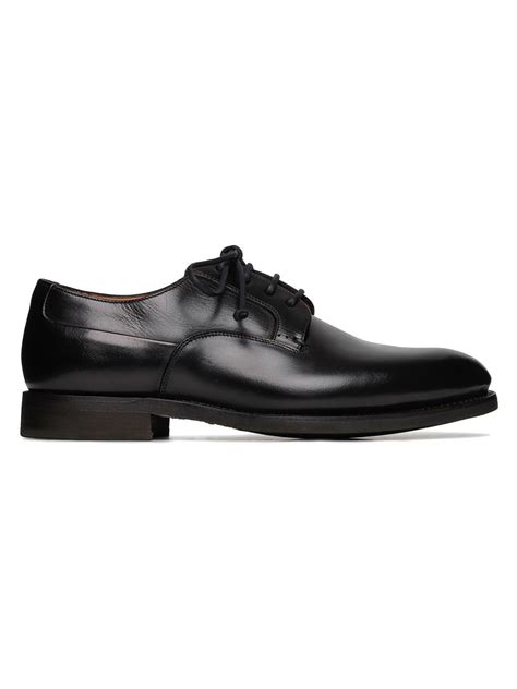 Firenze Black Leather Derby Shoes