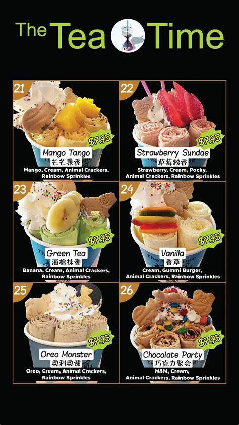 The Tea Time Our Menu The Tea Time