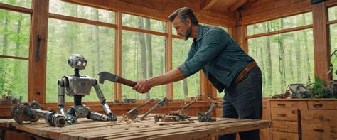 Craftsman And Disassembled Robot In Cabin Stable Diffusion Online