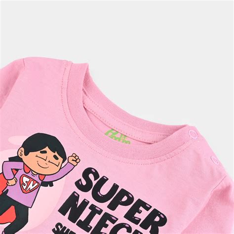 Infant Girls Jerseyterry T Shirt Super Niece Prsmpink Price In