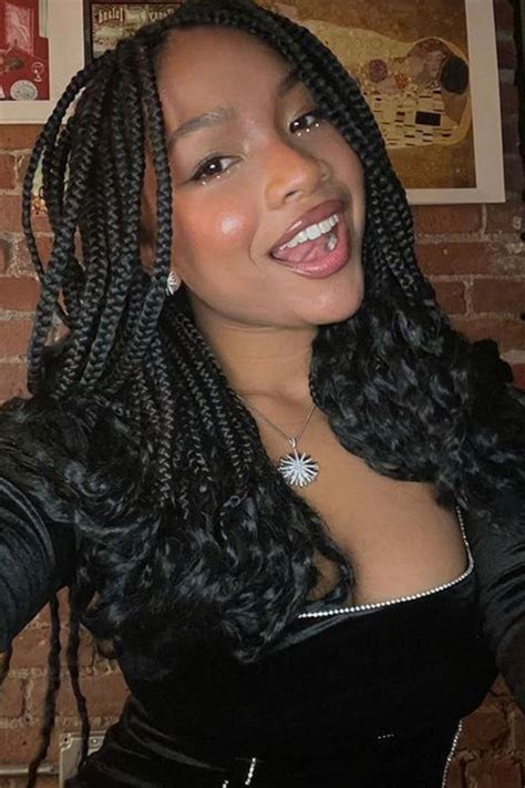 Trendy Box Braids With French Curly Braiding Hair