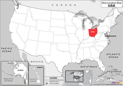 Where Is Ohio Located In Usa Ohio Location Map In The United States Us