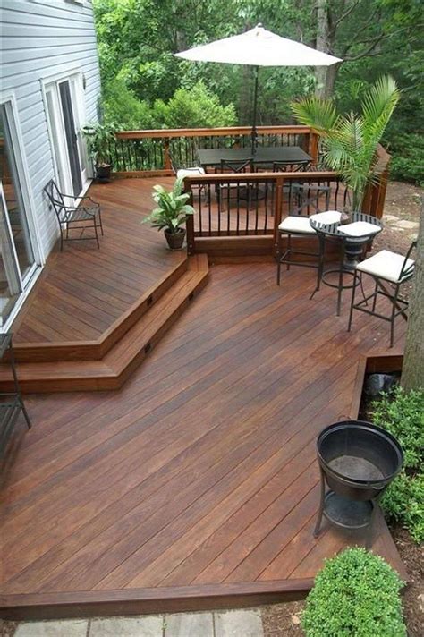 51 Fabulous Backyard Patio Deck Ideas Brown Wooden Deck Design