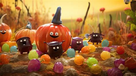 Premium Ai Image Candy Pumpkin Picking
