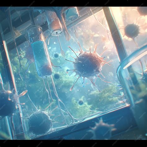 Striking Immunity Concept With Blue Macrophage Premium Ai Generated Image