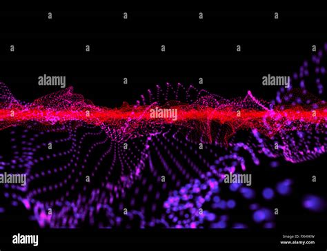 Three Dimensional Illuminated Abstract Digital Wave Of Glowing