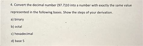 Solved Convert The Decimal Number 97710 ﻿into A Number