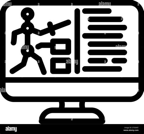 Character Design Game Development Line Icon Vector Illustration Stock