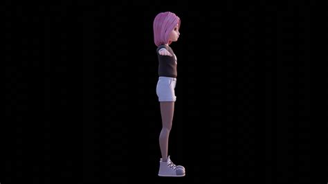 Cartoon Woman 3d Model By Jiten