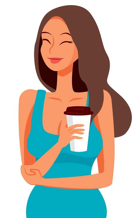 Girl Holding Coffee Vectors Download Free High Quality Vectors From