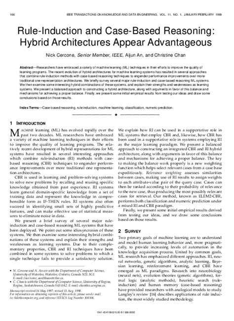 pdf rule induction and case based reasoning hybrid architectures