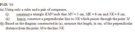 Kiwi Blurr Past Year Questions Mathematics Form Chapter Geometrical Constructions