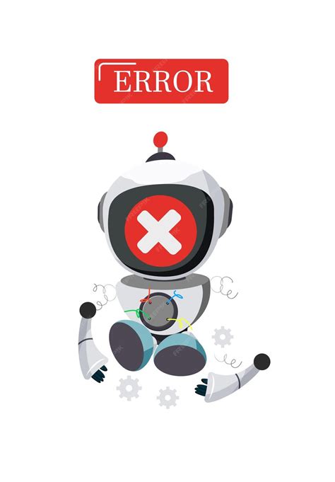 Premium Vector Robot Error Character Vector Design Mascot Ai Tech For Website Warning Page