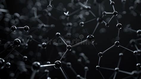 Abstract Black Sphere Shape With Droplet Style Design Connect By Bond