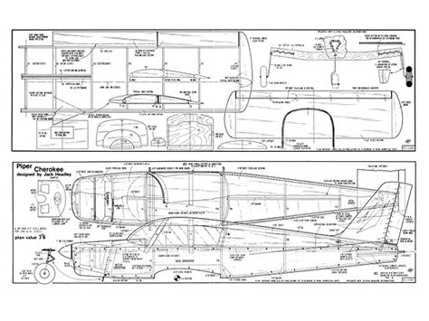 Rc Plans Piper Cub Plane Super Drawing Model Airplane Airplanes J3 Plan