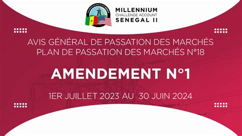 Avis Général De Passation De Marchés Plan De Passation De Marchés N°18 Amendement N°1 Mca