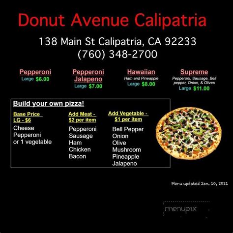 Donut Avenue Menu In Calipatria Ca Order Delivery And Reviews