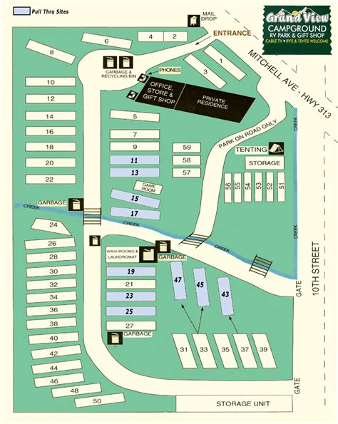 Site Map Grand View Campground And Rv Park