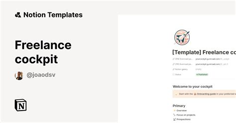 Freelance Cockpit Template By Frontend Engineer Notion Creator