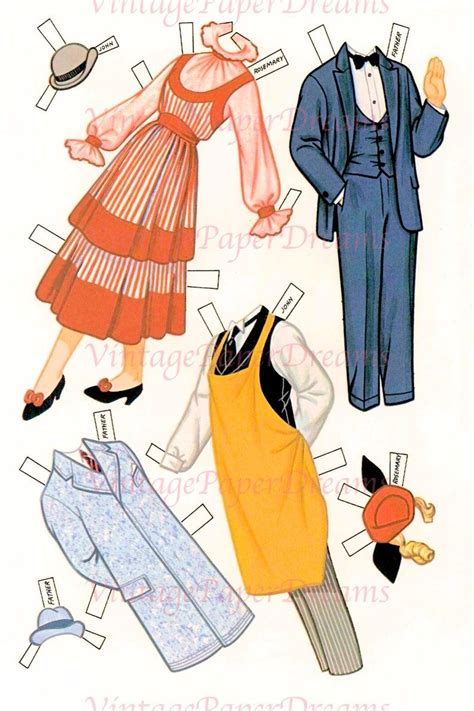 Vintage Paper Doll Printable Pdf • The Happiest Millionaire Paper Dolls