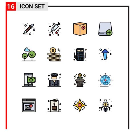 Mobile Interface Flat Color Filled Line Set Of 16 Pictograms Of Gadget Devices Box Computers