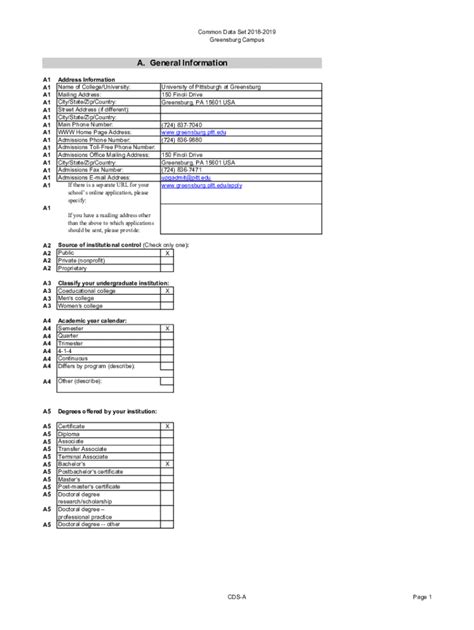 Fillable Online Common Data Set 2017 2018 General Information Lr