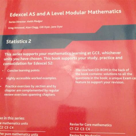 New Edexcel Statistics Textbook As A Level Modular Maths Hobbies