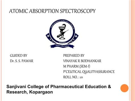 Atomic Absorption Spectroscopy Ppt