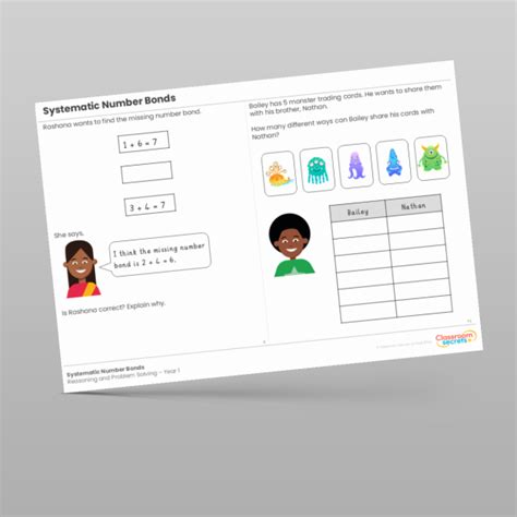 Year 1 Systematic Number Bonds Reasoning And Problem Solving Resource Classroom Secrets