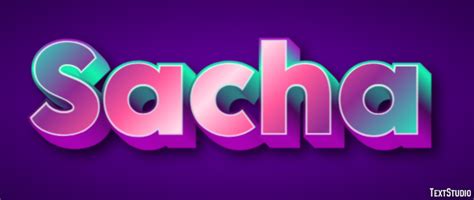 Sacha Text Effect And Logo Design Name