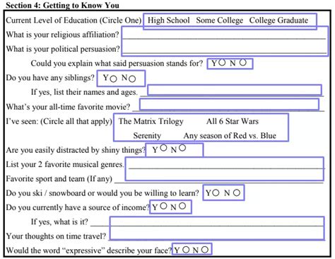 Girlfriend Application Form