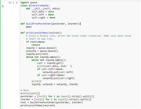 Solved Python Construct Tree Using Inorder And