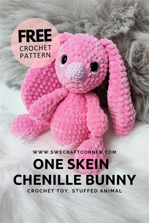 Free Crochet Pattern One Skein Chenille Bunny