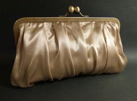 Bridal Clutch Or Bridesmaid Clutch Champagne Gathered Satin Etsy