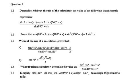 Nbm Grade 12 Mathematics Trigonometry