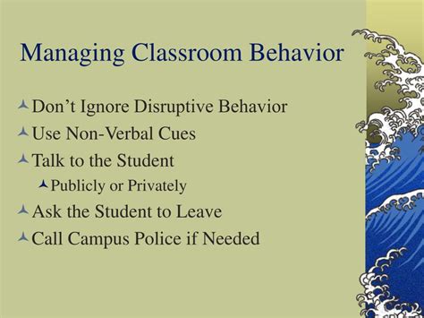 Ppt Disruptive Behavior In The Classroom Powerpoint Presentation